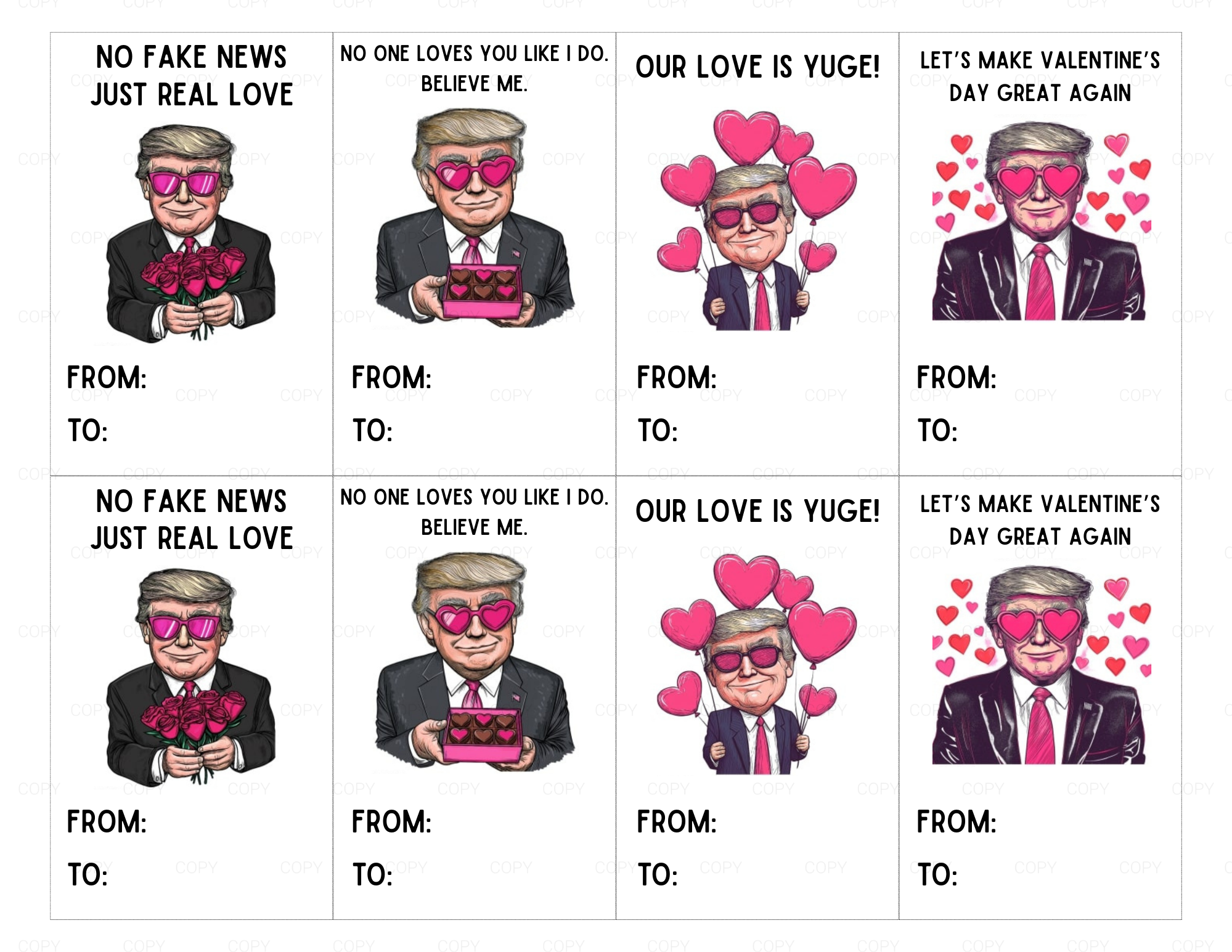 Kids/School Trump Valentine's Day Cards (Digital Download to Print ...